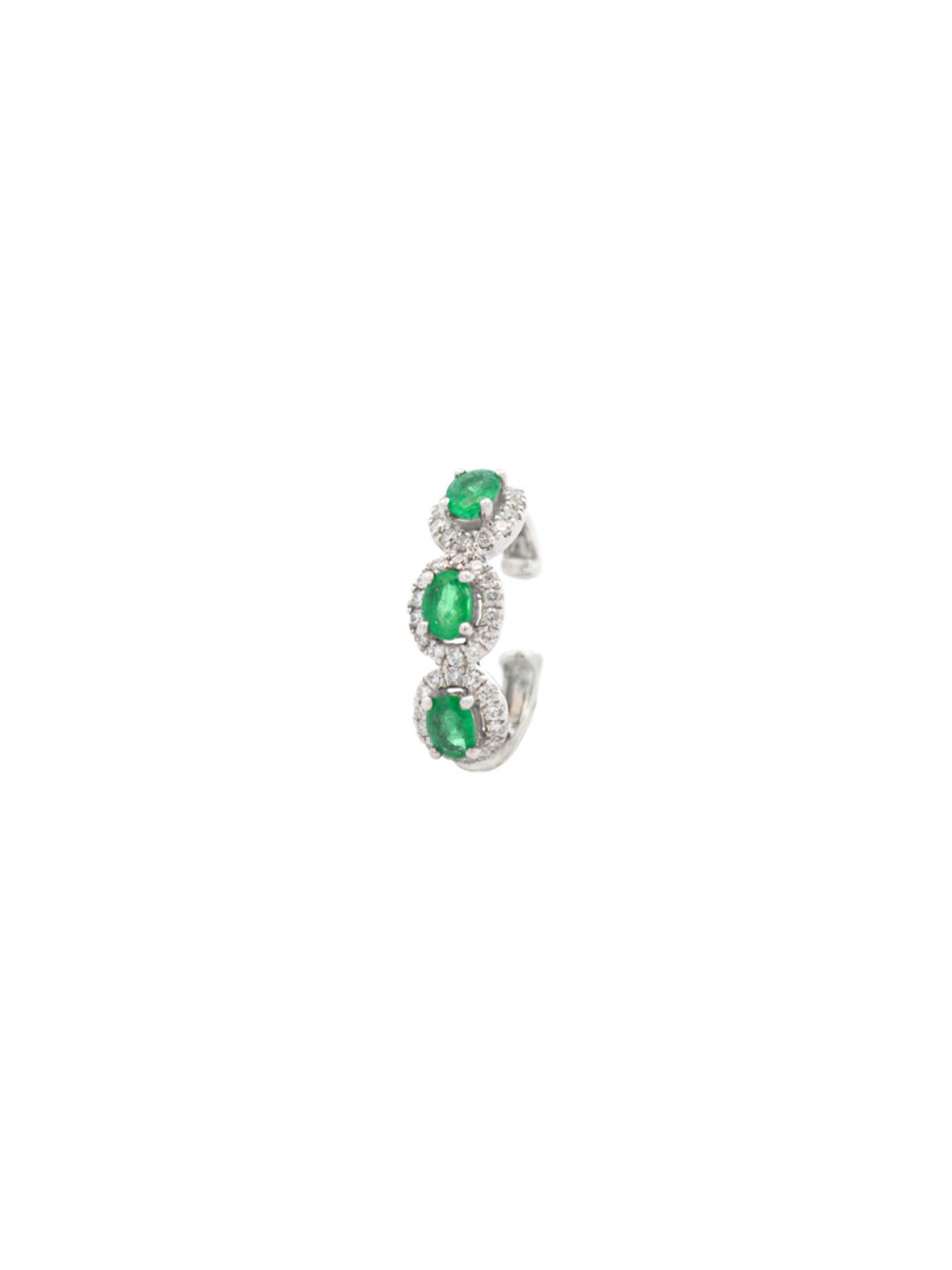 0.75ct Diamond & Emerald 18K Gold Three-Stone Ear Cuff – Wish Fine Jewelry