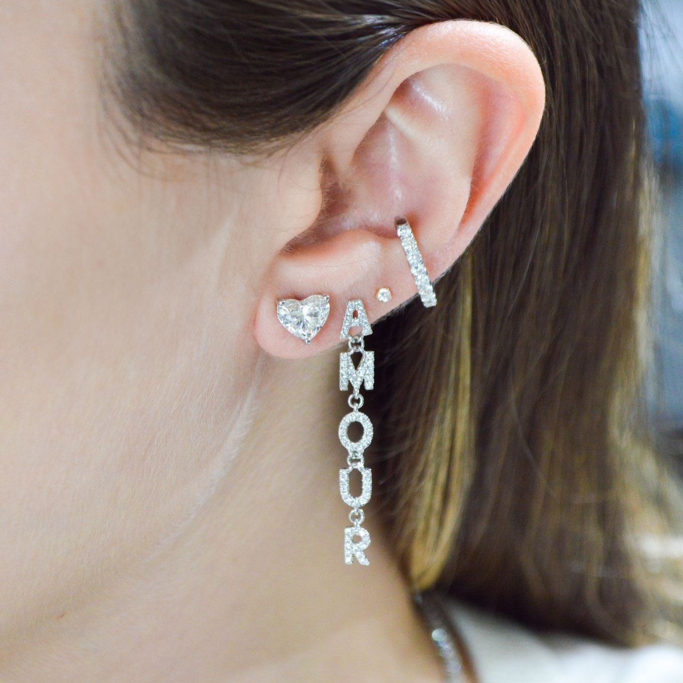 0.28ct Diamond 18K Gold Amour Single Dangle Drop Earrings – Wish Fine Jewelry